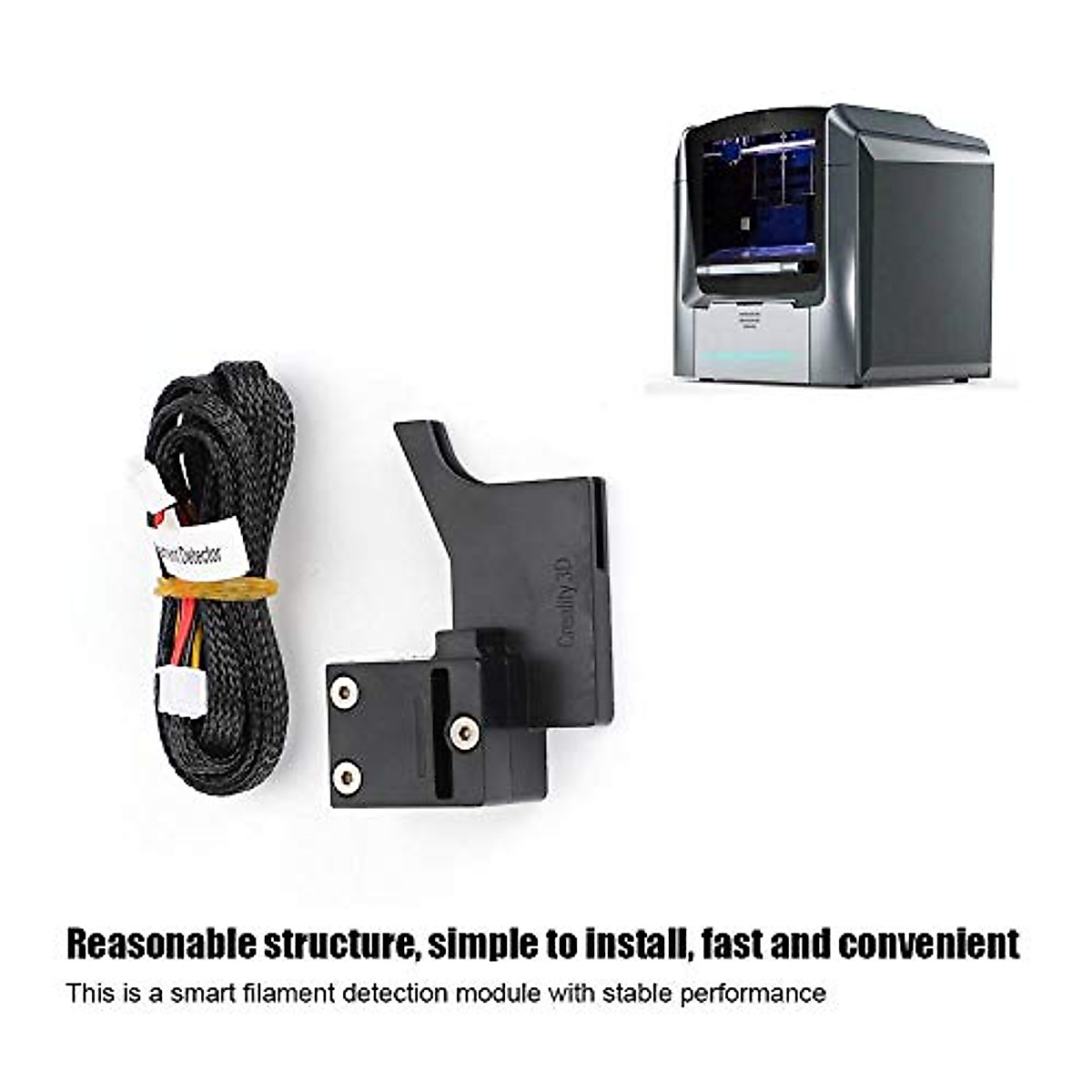 Practical Filament Detect Sensor, 3D Printer Accessories Black Stable for 3D Printer Cr10S/ Cr10 S4/Cr10 S5