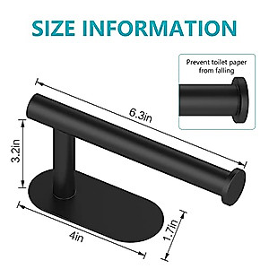 VMVN Adhesive Toilet Paper Holder Stand,Tissue Holder for Bathroom,Toilet Paper Holders Black,Stainless Steel Toilet Roll Holder, Wall Mount