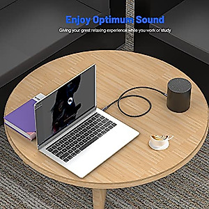 MOSWAG 6.35mm Male to 3.5mm Male TRS Stereo Audio Cable 3.28FT/1Meter with Zinc Alloy Housing and Nylon Braid Compatible for iPod Laptop Home Theater Devices Amplifiers and More