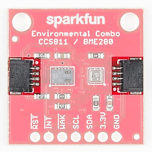 SparkFun Environmental Combo Breakout -CCS811/BME280 (Qwiic) -Provides Barometric Pressure Humidity Temperature TVOCs Equivalent CO2 (eCO2) Levels via I2C Operates 3.3V No Solder Polarized Connectors