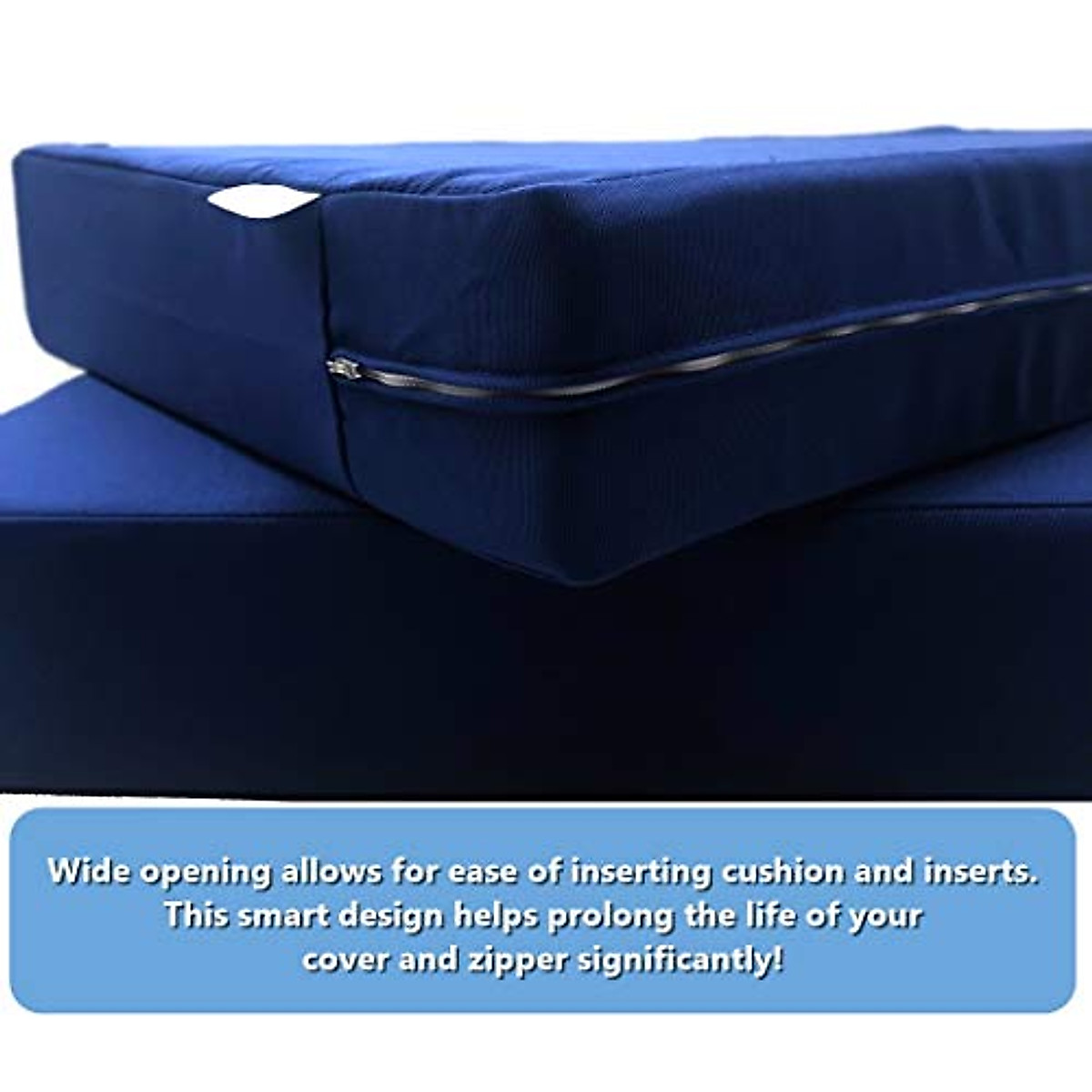 CozyLounge Indoor Outdoor Water Repellent High UV Resistant Patio Chair Cushion Cover (24"x24"x4" (4 Covers), Majestic Royal)