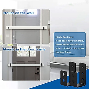 2 x 4 Door Barricade Brackets, SOCBAZZAR Heavy Duty Door Barricade Security Bar Holder U Bracket Fits 2 x 4 Lumber for Door Brace, Door Jammer, Tool Hanger - Carbon Steel, Black (2 Pack)