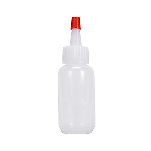 Plastic Boston Round Squeeze Bottles, 1oz/30mL Dropper Bottle with Yorker Red Tip Caps, 25 Pack Squirt Bottles for Liquids, for Crafting & Paints, Condiment Bottles for Sauces, Dressing, Oil, Honey