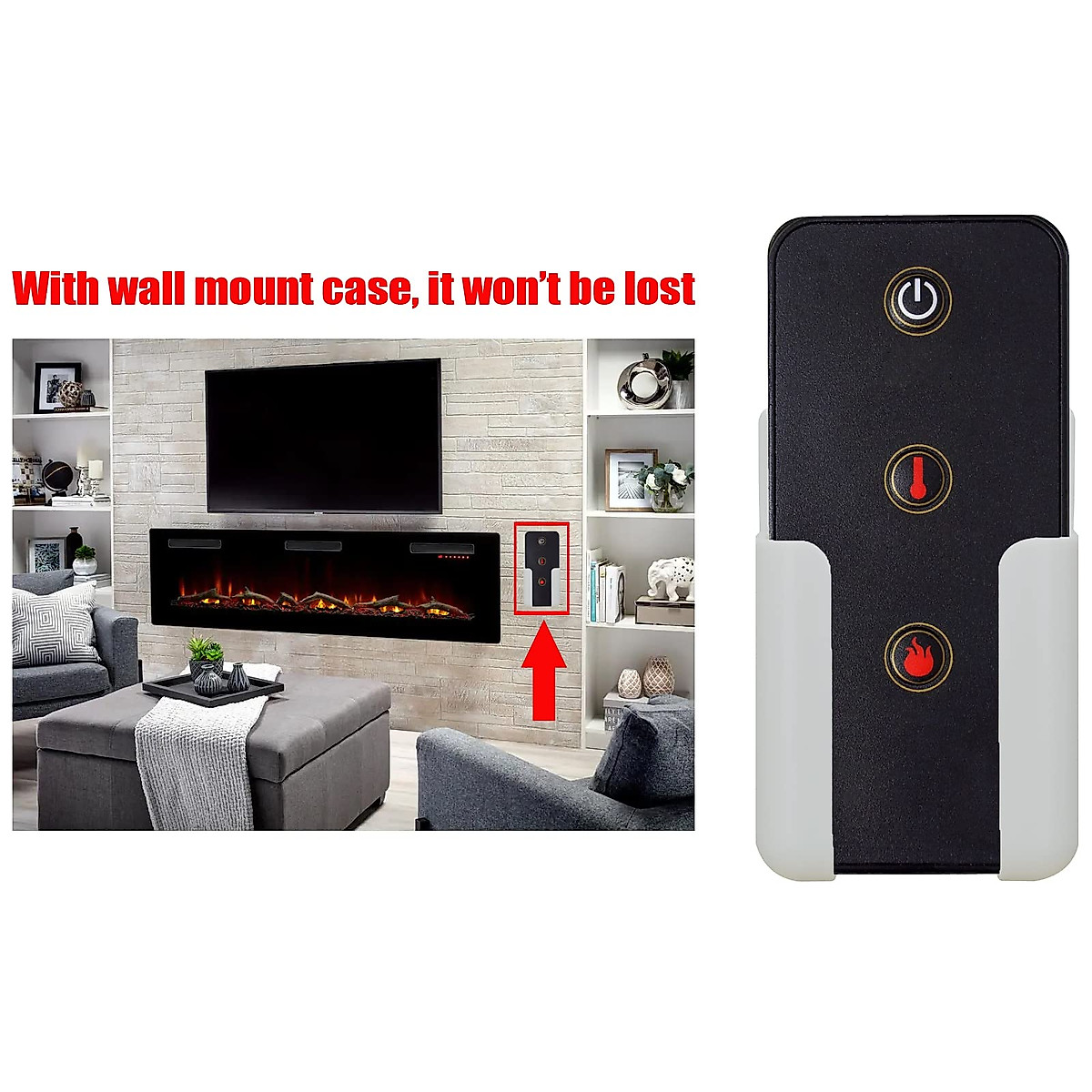 GENGQIANSI Replacement Remote Control for Pleasant Hearth 23-700-712 JY-3A LH-24 23-600-320 3D Electric Firebox Indoor Fireplace Heater