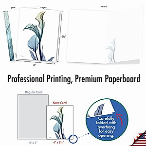 The Best Card Company - 10 Boxed Note Cards with Flowers - Blank Assorted Floral Notecards Bulk (4 x 5.12 Inch) - Blooming Expressions AM6221OCB-B1x10