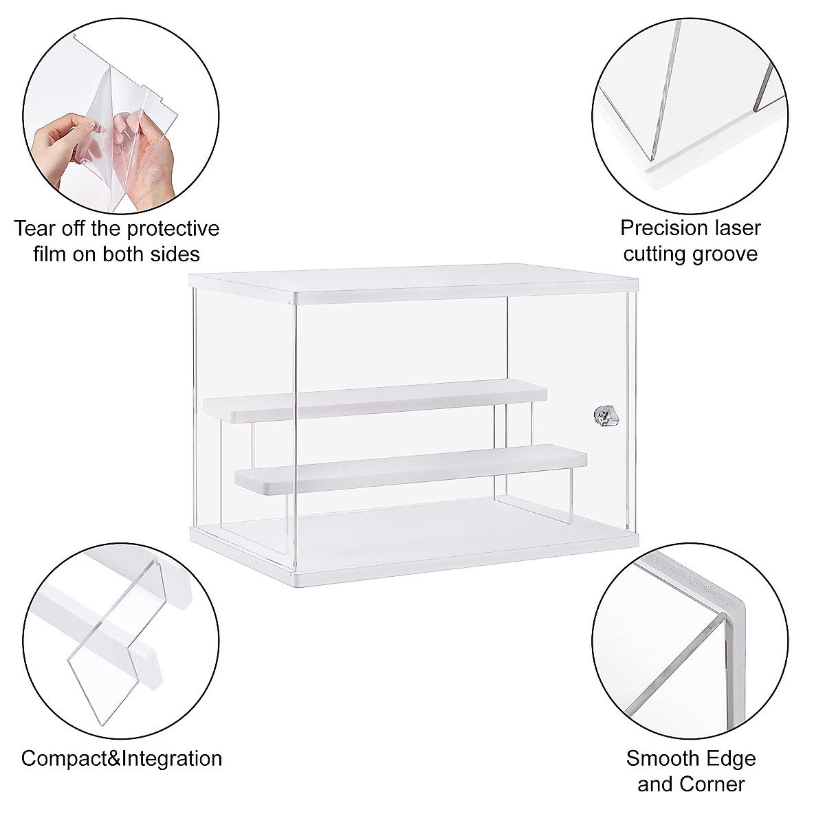 LileZbox Acrylic Display Case, Display Box, Versatile Collectibles Display Showcase for Action Figures Toys,1 Pack