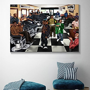 HHGaoArt Comedian In Barbershop Poster Painting Print on Canvas Bedroom Wall Art Decoration Pictures for Living Room Home Decor (No Frame,24x36inch)
