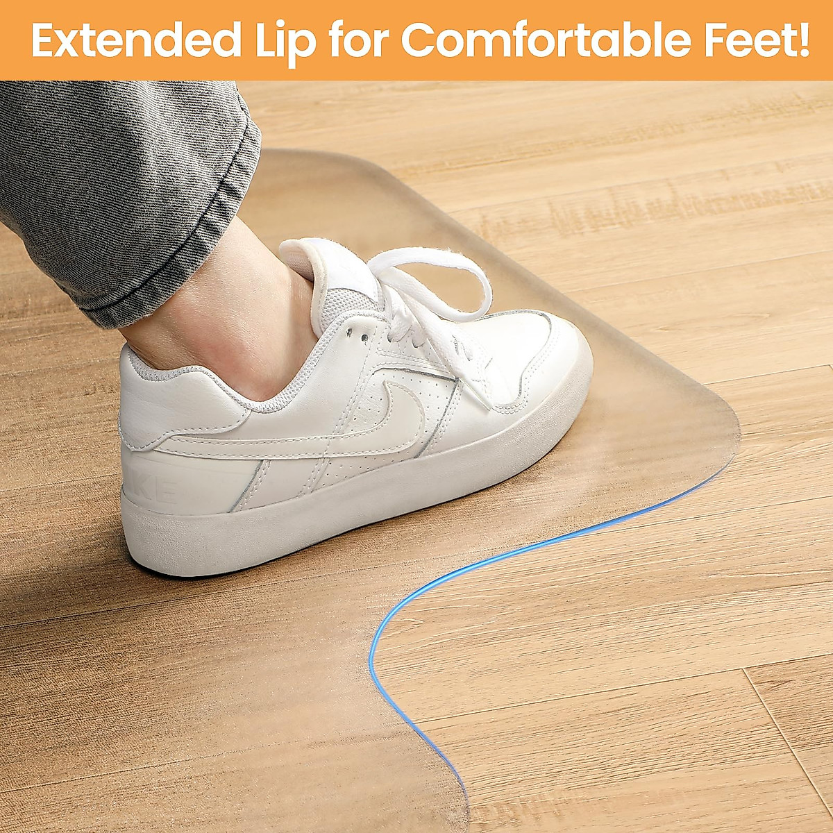 Yecaye Desk Chair Mat for Hardwood Floor, 48"×36" Office Chair Mat, PVC Computer Chair Mat, Floor Protector for Rolling Chair, Only for Hard Floor