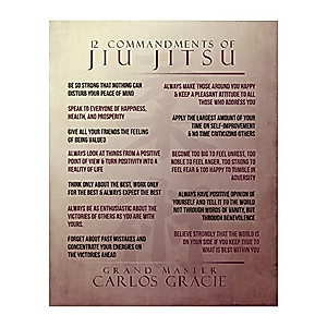 Carlos Graice Quotes Wall Art- 12 Commandments of Jiu-Jitsu, Inspirational Wall Art Decor. This Vintage Asian Wall Art Print Makes Perfect Home Decor, Office Decor and Studio Decor, Unframed - 8x10”