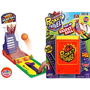 JA-RU Mini Basketball Game (1 Unit) Portable Hoop Shooting Sports Travel Toys for Kids. Tabletop & Office Desktop Handheld Accessory. Arcade Party Favors. 3255-1
