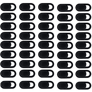 Eyech 50Pcs Computer Camera Cover Slider, Webcam Cover Blocker Slider Slim 0.027 inch for MacBook Pro/iMac/Laptop/PC/iPad Pro (Black)