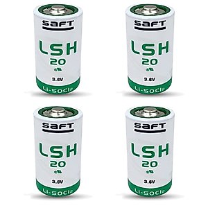 BATTEMALL (4-Pack LSH20 3.6 Volt D 13000mAh Lithium Battery for LSH20 Battery ER34615M Lithium Battery Non-Rechargeable