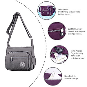 Hoaidon Women's Shoulder Purse Nylon Waterproof Lightweight Pocketbooks Crossbody Handbags