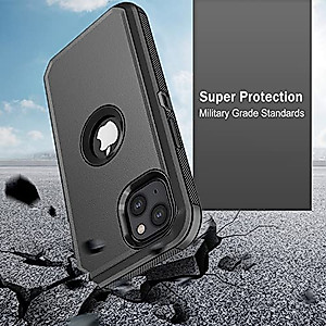 TASHHAR Phone Case for iPhone 14 Plus Case,Heavy Duty Hard Shockproof Armor Protector Case Cover with Belt Clip Holster for Apple iPhone 14 Plus 6.7 5G 2022 Phone Case (Black)