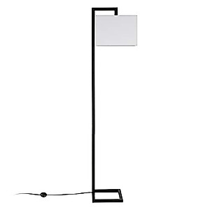 Grayson 68" Tall Floor Lamp with Fabric Shade in Blackened Bronze/White