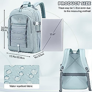 Lanola Travel Backpack Durable Middle Schoolbag Travel Bag for Men & Women Lightweight College Student Backpack - Gray Blue