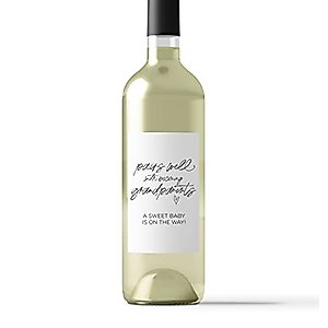 Grandparents Pregnancy Reveal Small Wine Labels, Set of 3, for Parents Mom and Dad, Announcements Gifts, Wine Bottle Stickers, Promoted to Grandparents, Im Pregnant