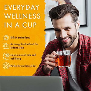 Hawaiian Natural Tea Mango Peach Flavored Organic Tea - Tropical Fruit Green Tea Blend with Black Tea - Perfect Daily Cup & Gift for Tea Lovers - 20 Tea Bags