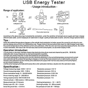 USB Tester Type C Meter - USB Digital Multimeter Amperage Power Capacity Reader & USB C Current Voltmeter & Voltage Monitor Tester & Amp Amperage Charging USB Detector Checker DC 0-30V/0-6.5A