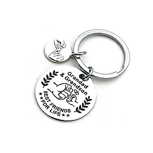 Grandad Grandpa Gifts from Grandson Keychain Christmas Gifts for Grandfather Grandpa Grandson Birthday Gifts for Papa Granddad Key Ring