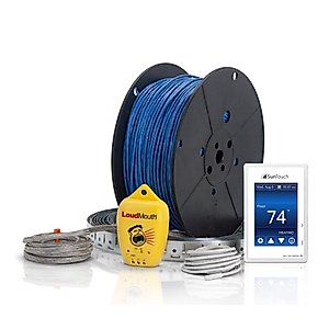 SunTouch WarmWire Electric Floor Heating Kit 150 Sq. Ft, (120V) with Command Touch Programmable Thermostat, Blue