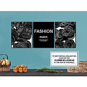 Quote Set - Glam Wall Decor Art print Set - Chic Modern Fashion Design Home Decor for Bedroom, Living room, Bathroom, Office - Luxury Gift for Women, Fashionista - Elegant Black 3-8x10 Unframed
