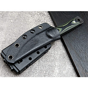 Ccanku C1390 Fixed Blade Knifes 7.3-Inch Outdoor Survival Tools D2 Blade Steel & G10 Handle with Kydex Sheaths Clip for Outdoor Activities, Camping, Bushcraft and Hunting(Black)