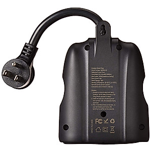 Outdoor Smart Plug - WiFi Outlet with 2 Sockets,Compatible with Alexa,Google Home,Remote Control/Timer by Smartphone,IP44 Weatherproof,FCC/RoHS Certified