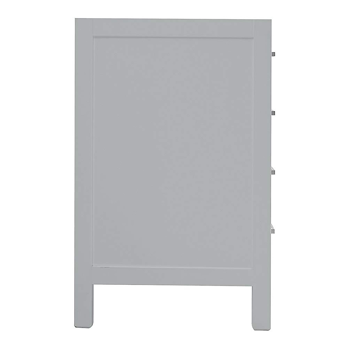 ARIEL 42" Grey Bathroom Vanity Base Cabinet, Right Offset Sink Configuration, 2 Soft Closing Doors, 9 Full Extension Dovetail Drawers, Brushed Nickel