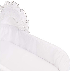 Baby Doll Bedding Drake Linen Look Bassinet Skirt/Hood Cover, Grey