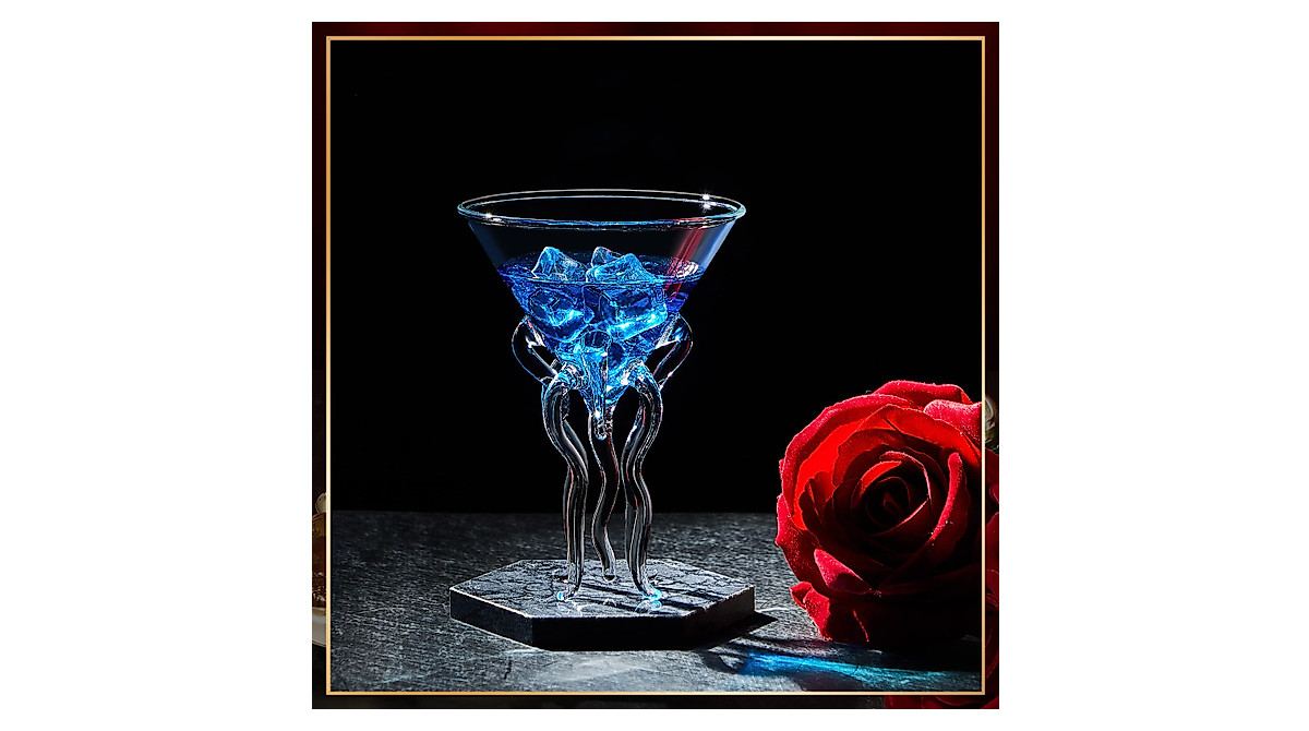 4 Pcs Octopus Martini Glasses for Unique Cocktail Experiences
