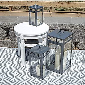 Pebble Lane Living All Weather Indoor/Outdoor Exclusive Elegant Hardwood Patio Round Side Table, 18" x 18" x 18", White