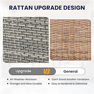 FEISHOMINOO Outdoor Patio Furniture, 5 Piece Patio Furniture All Weather 2-Seater Outdoor Sectional Sofa with Thick Cushions for Patio,Porch,Garden,Backyard (Beige, S-3 Sofa Set)