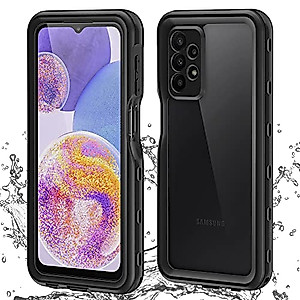 Samsung Galaxy A23 5G Waterproof Rugged Case - Built-in Screen Protector, Dustproof, Shockproof, Heavy Duty Protection (Black)