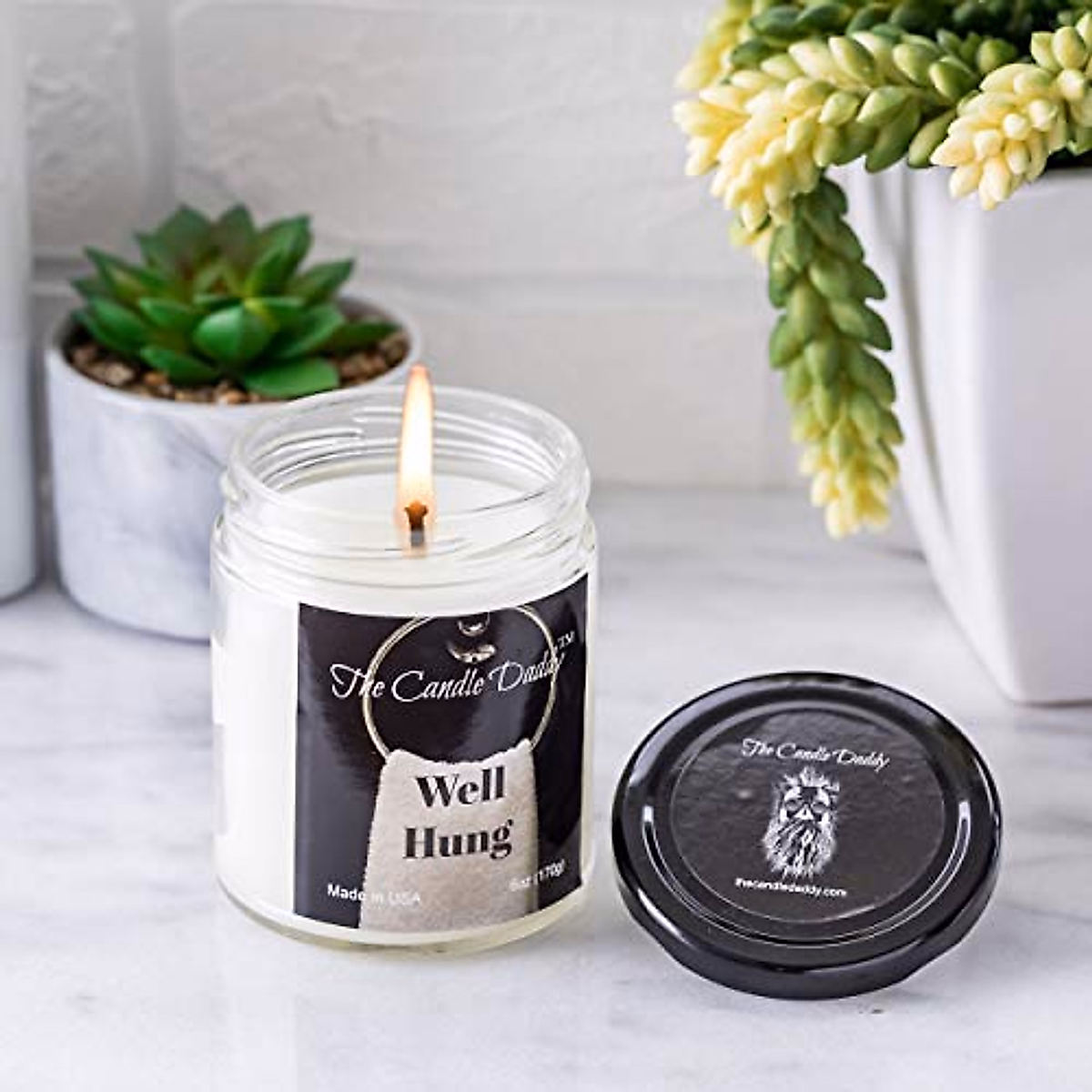Funny Fresh Linen Candle- Well Hung- Scented Candle- Double Pour- 6 Ounce- 40 Hour Burn Time