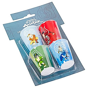 Silver Buffalo Avatar Character Symbol Poses 4pc Plastic Mini Cup Set, 1.5 Ounces