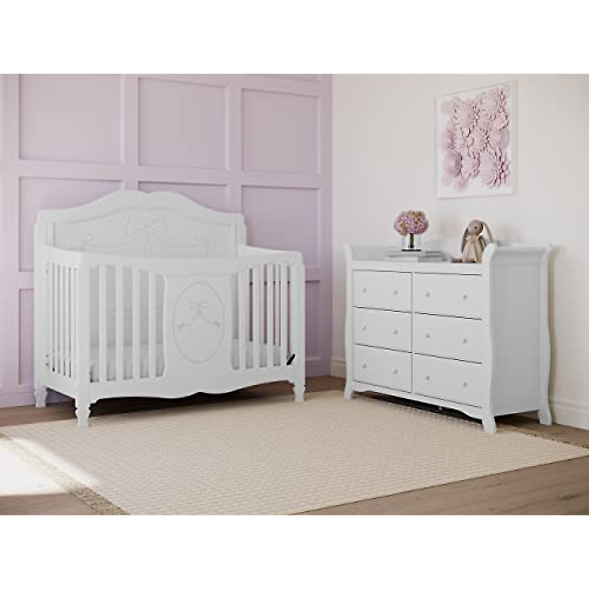 Storkcraft Avalon 6 Drawer Double Dresser (White) – Dresser for Kids Bedroom, Nursery Dresser Organizer, Chest of Drawers for Bedroom with 6 Drawers, Classic Design for Children’s Bedroom