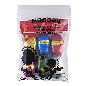 HONBAY Pack of 6 Mix Color Crimped Rugby Shape Balloon Ribbon Roll Gift String Wrap Ribbon