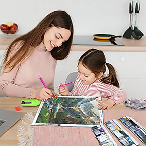 LELEMON Diamond Painting Kits,Waterfall Diamond Art for Adults,Mountain 5d Diamond Painting Kits for Adults,Scenery Diamond Art Kits with Diamond Painting Accessories for Home Wall Decor 12 x 16inch