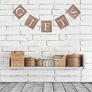 Gifts Hessian Bunting Banner Rustic Wedding Baby Shower Engagement Bridal Shower Decor