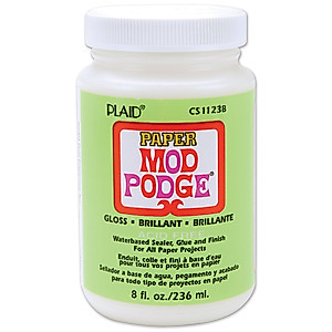 Mod Podge Gloss Waterbase Sealer, Glue Paper (8-Ounce), CS11238 Finish, 8 ounce, 8 Fl Oz