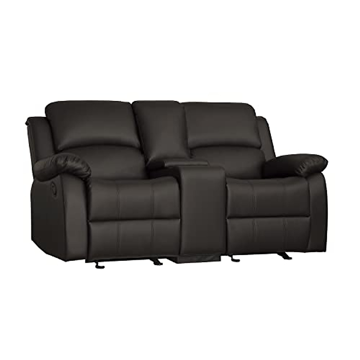 Lexicon Saffron Wall-Hugger Manual Double Glider Reclining Loveseat, Brown