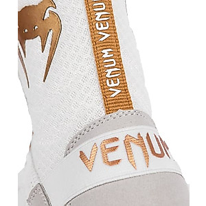 Venum Mens "Elite" Boxing Shoes, White/Gold, 10 US