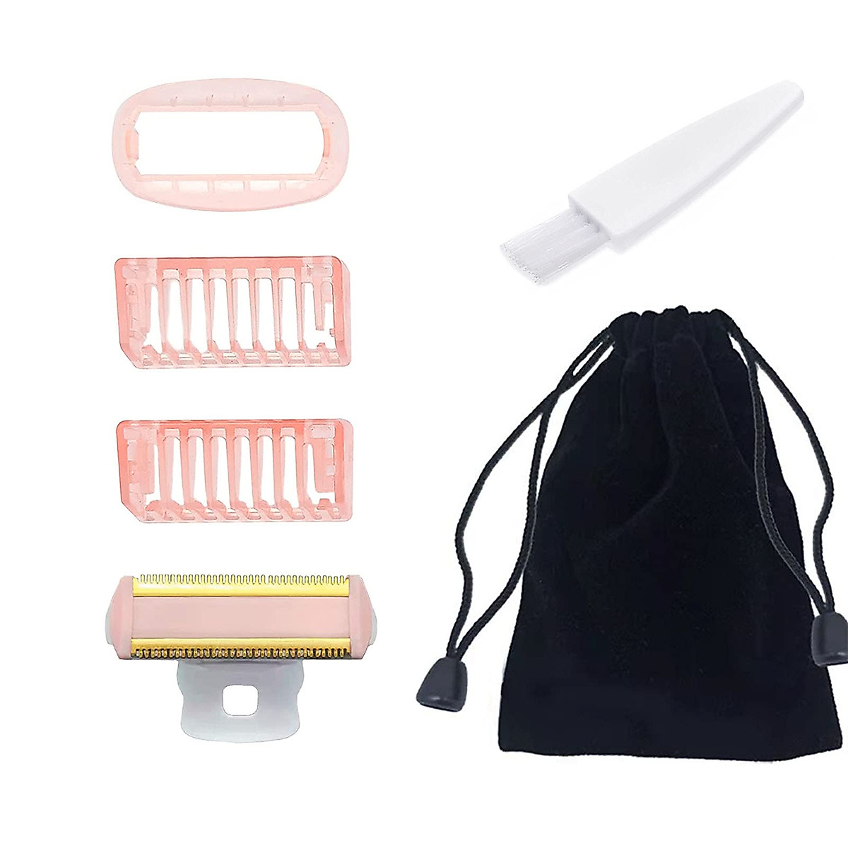 LinMei Razor Replacement Head Compatible for Finishing Touch Flawless Body Rechargeable Ladies Shaver and Trimmer with 3 Shaver Guide Combs, 2 Cleaning Brush, Bag