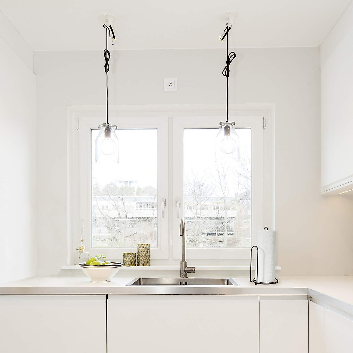 Blue Donuts Paper Towel Holder Countertop - Easy One-Handed Tear Paper Towel Holder, Farmhouse Paper Towel Holder, Black Paper Towel Dispenser Countertop