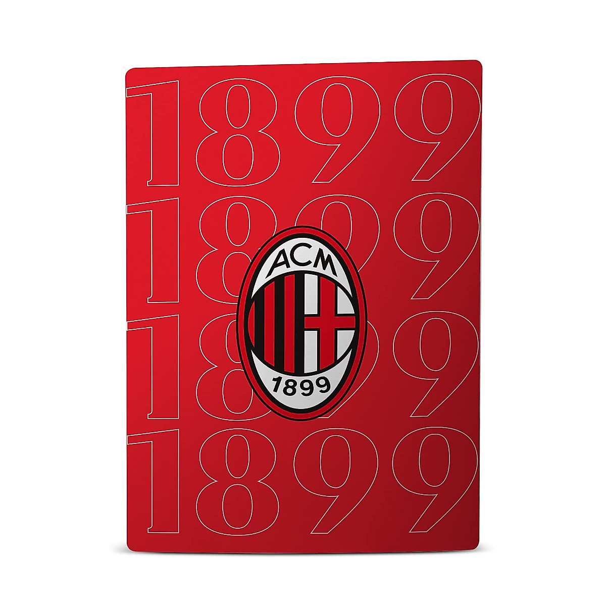 Head Case Designs Officially Licensed AC Milan 1899 Black Logo Art Vinyl Faceplate Sticker Gaming Skin Decal Cover Compatible With Sony PlayStation 5 PS5 Disc Edition Console & DualSense Controller