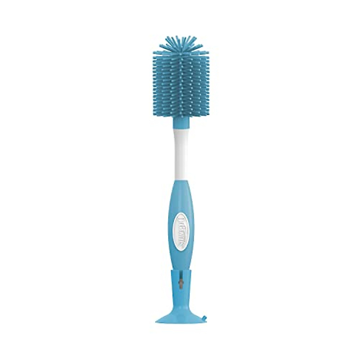 Dr. Brown's Soft Touch No Scratch Baby Bottle Cleaning Brush Nipple Cleaner with Stand and Storage Clip, BPA Free, Blue 1-Pack