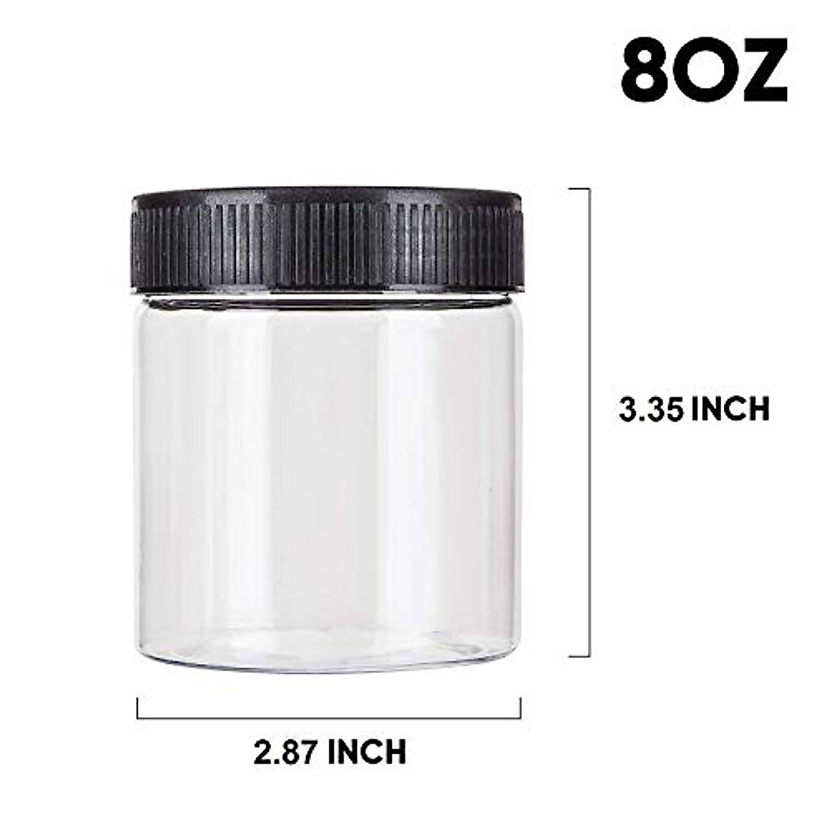 8oz Plastic Jars With Lids, Accguan Airtight Container for Food Storage, Clear Plastic Jars Ideal For Dry Food, Peanut Butter, Honey and Jam Storage, Set of 20