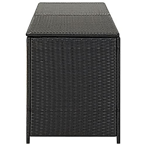 BIGBARLEY Outdoor Storage Box for Food Deliveries, Patio Tools,Outdoor Cushions & Pillows, Garden Supplies, Pet Stuff and Pool Accessories, Poly Rattan 78.7"x19.6"x23.6" Black