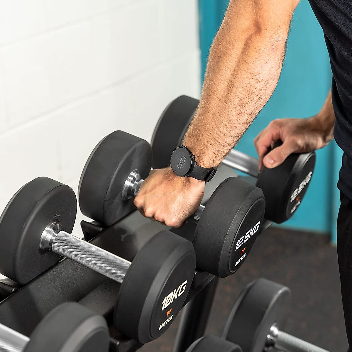 METIS Pro Urethane Dumbbell Rack Sets - 2 Tier Weight Stand for Dumbbells | Commercial Dumbbell Set & Racks | Individual Dumbbell Stand or Stand with Weight Set (Rack Only)